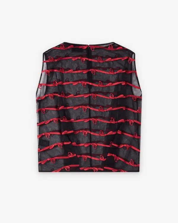 Simone Rocha Bow-embroidered Mesh Top