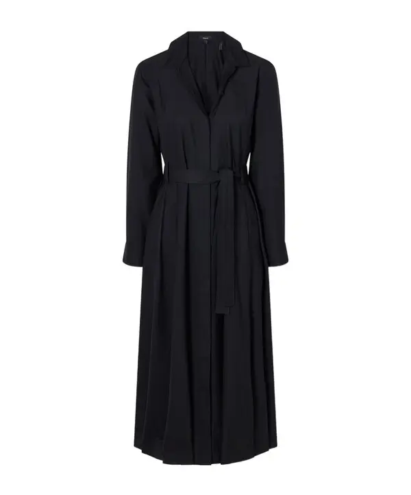 Theory Belted Flannel Midi Dress