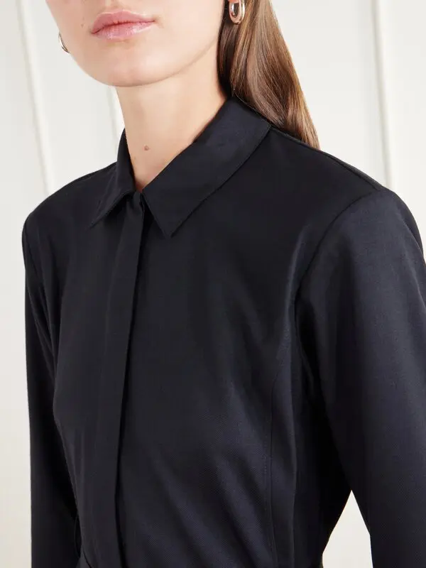 Theory Belted Flannel Midi Dress