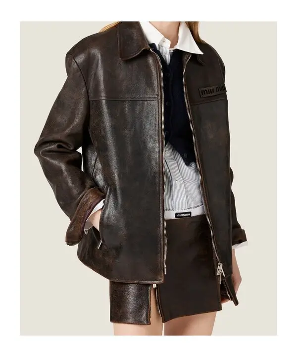 Miu Miu Waxed Suede Jacket