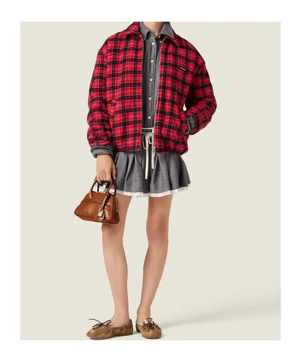 Miu Miu Plaid Down Jacket