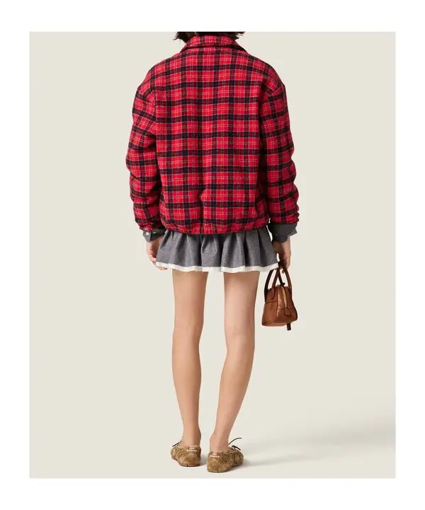 Miu Miu Plaid Down Jacket