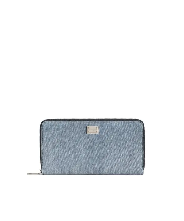 Dolce & Gabbana Denim Nubuck Wallet - Gray