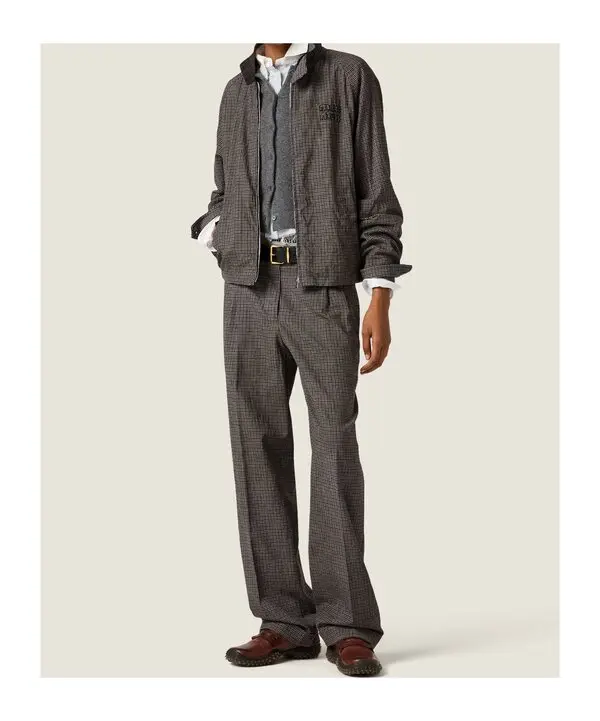 Miu Miu Vichy Wool Blouson Jacket