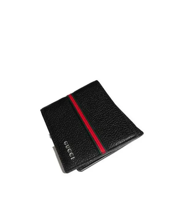 Gucci Bi-fold Wallet With Web - Black