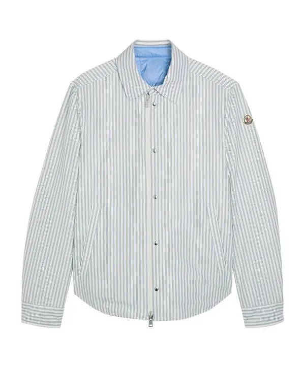 Moncler Lapel Workwear Down Long-sleeve Shirt - White