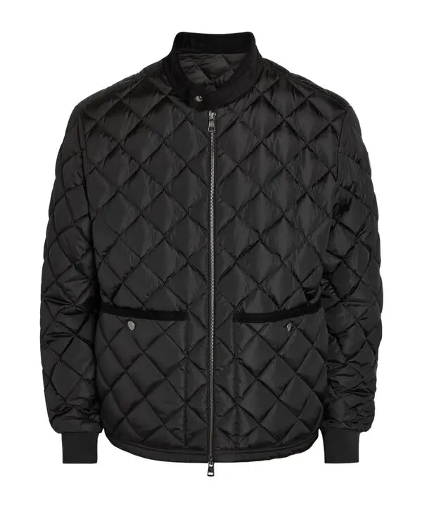 Moncler Diamond-quilted Stand-collar Zip Jacket