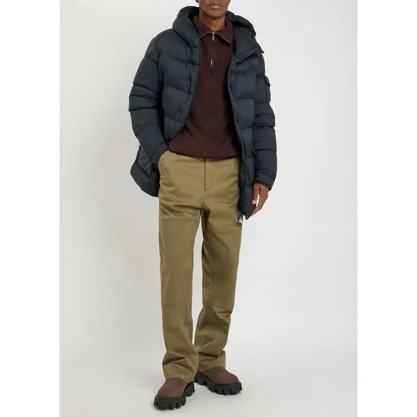 Moncler Mid-length Hooded Quilted Down Jacket
