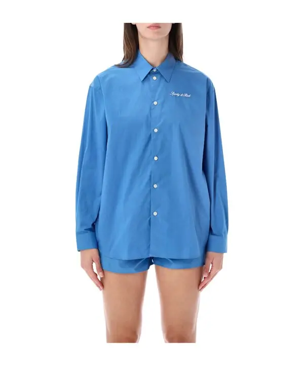 SPORTY  RICH Sporty Rich Logo Embroidered Shirt