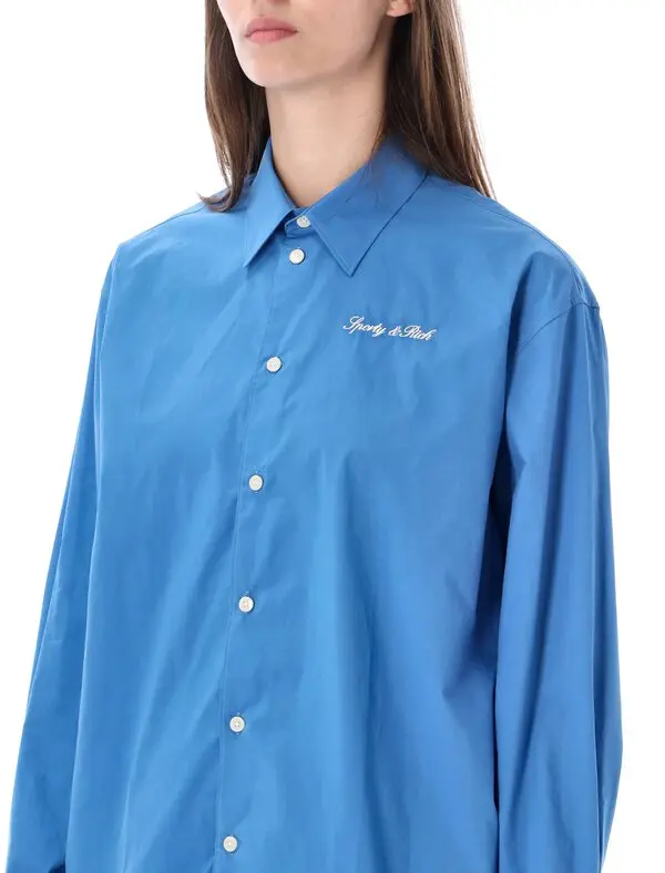 SPORTY  RICH Sporty Rich Logo Embroidered Shirt