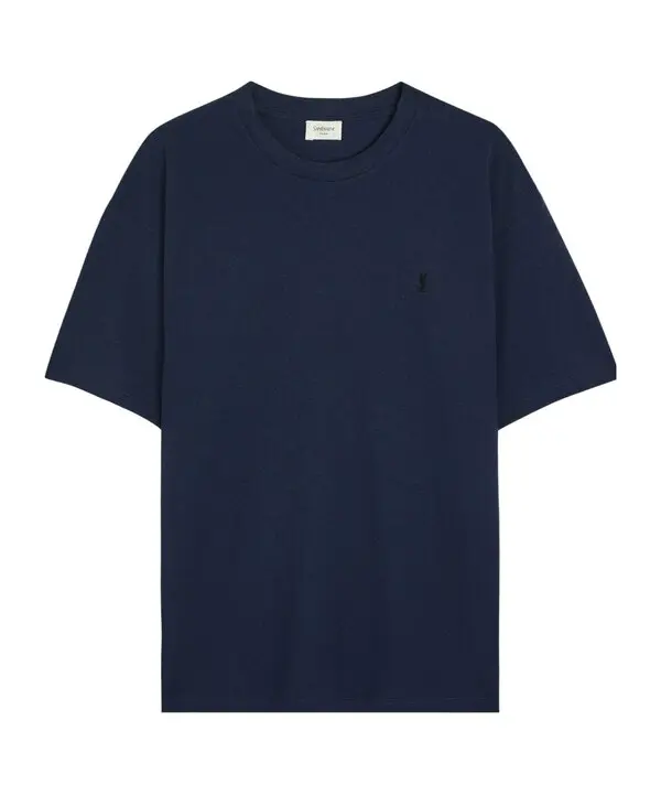 Saint Laurent Cotton-blend T-shirt - Black