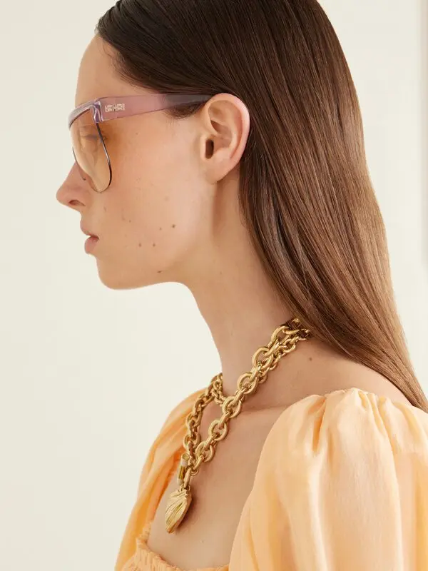 Chloé Eyewear Explorer Geometric-frame Logo Lettering Sunglasses