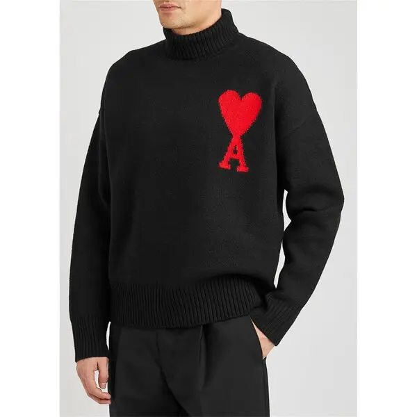 AMI Paris Roll-neck Wool Jumper