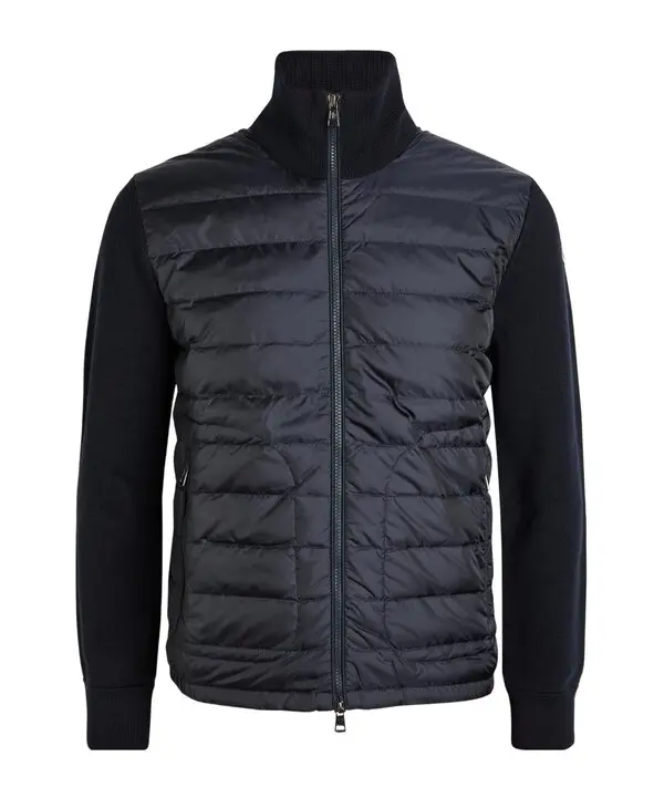 Moncler High-neck Knit Jacket - Black