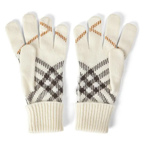 Burberry Wool Check Knitted Gloves