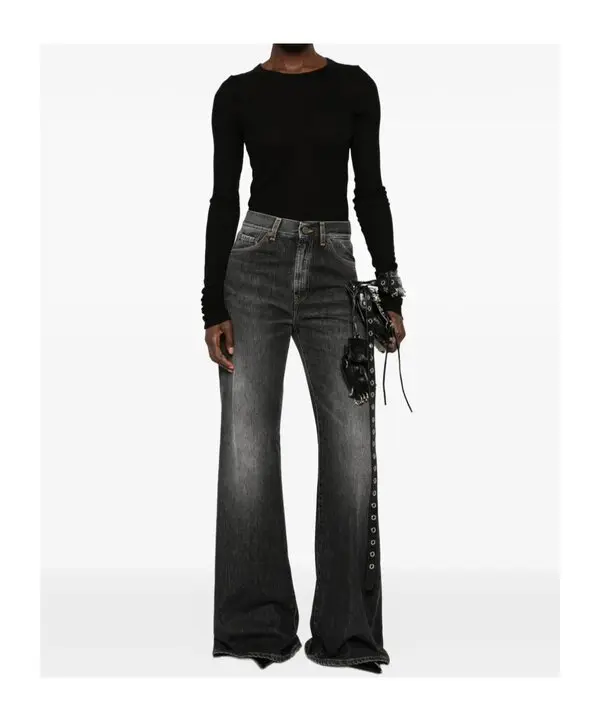 DONDUP Amber Logo-patch Faded Wide-leg Jeans