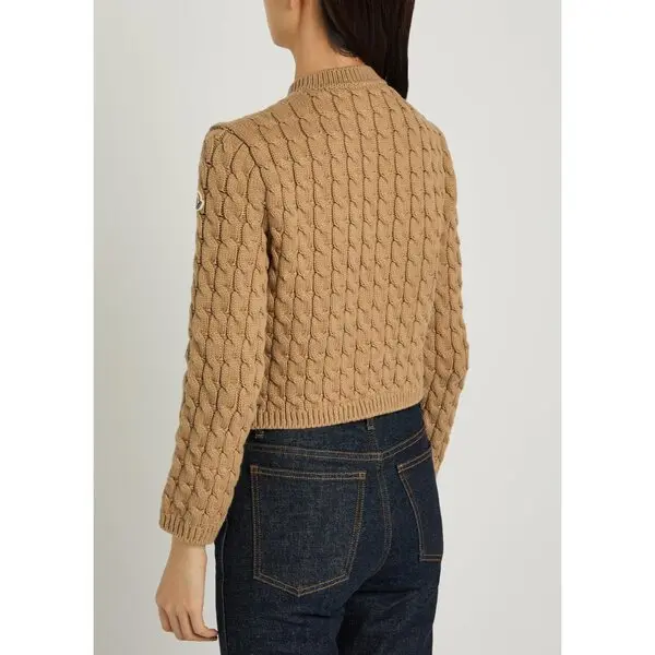 Moncler Quilted-knit Cropped Cardigan