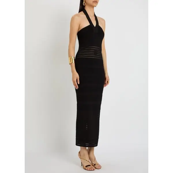Balmain Halter-neck Bandage Midi Dress