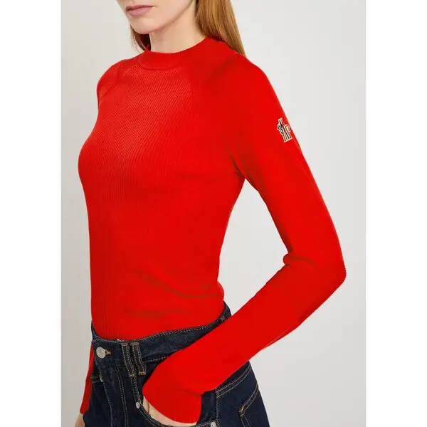 Moncler Mock-neck Ribbed Knit Top