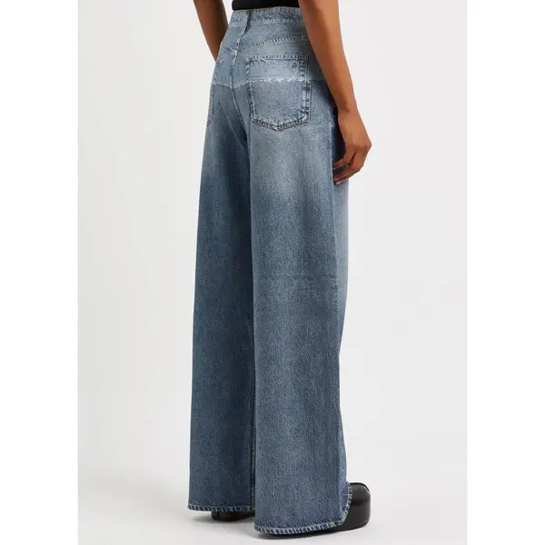Rag & Bone High-waisted Two-tone Wide-leg Jeans