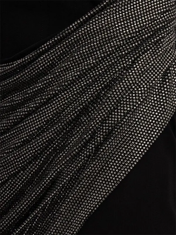 Giuseppe Di Morabito Knitted Metallic Mesh Mini Dress