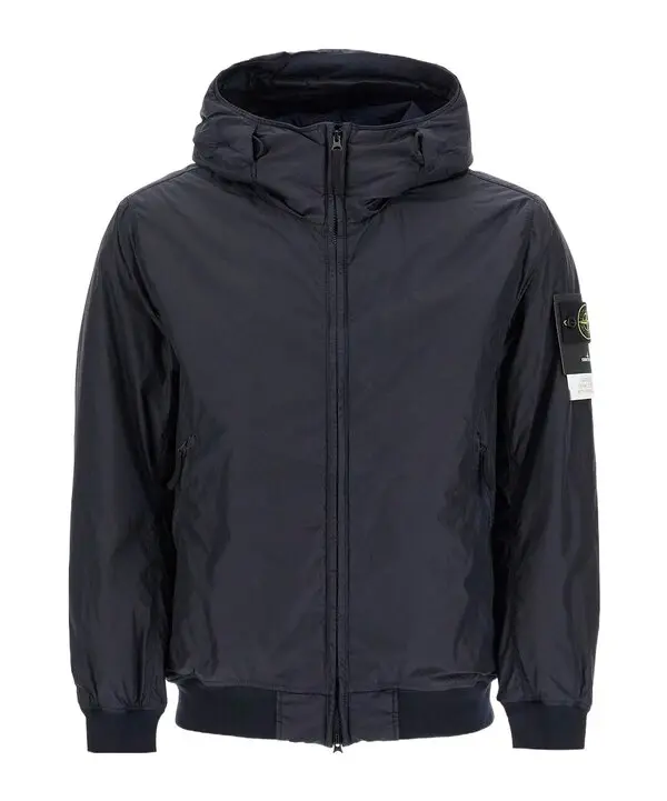 Stone Island Zip-up Hooded Jacket - Blue