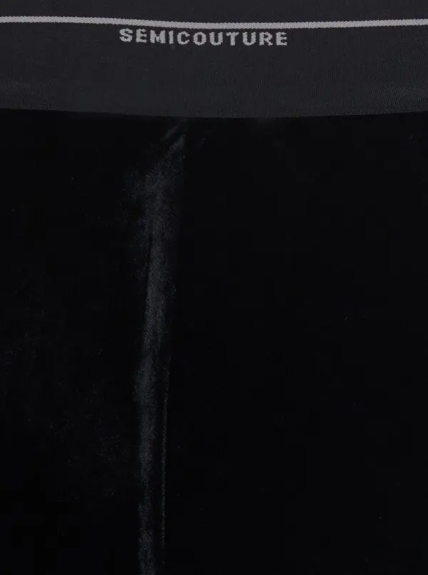 SEMICOUTURE Semi Couture Velvet Straight-leg Pants