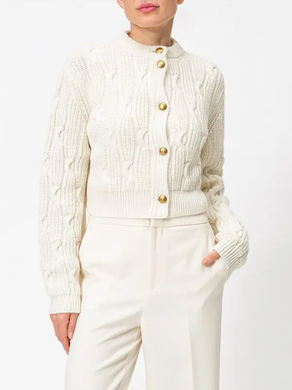 TWINSET Cropped Wool-blend Cardigan