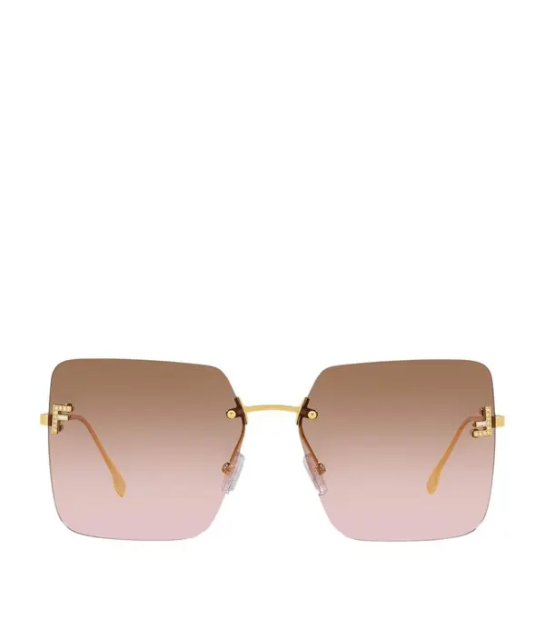 Fendi Metal Irregular Sunglasses - Black