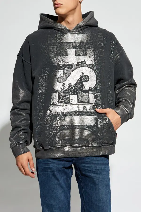 DIESEL® S-boxt-hood-q6 Logo-printed Hoodie