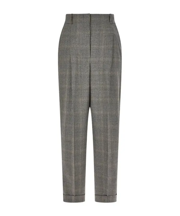 Peserico Prince Of Wales Check Tailored Trousers - Gray