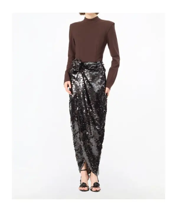 ROTATE BY BIRGER CHRISTENSEN Knotted Midi Dress