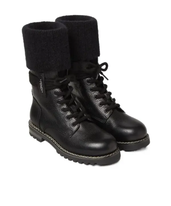 Fendi Commando Lace-up Biker Boots