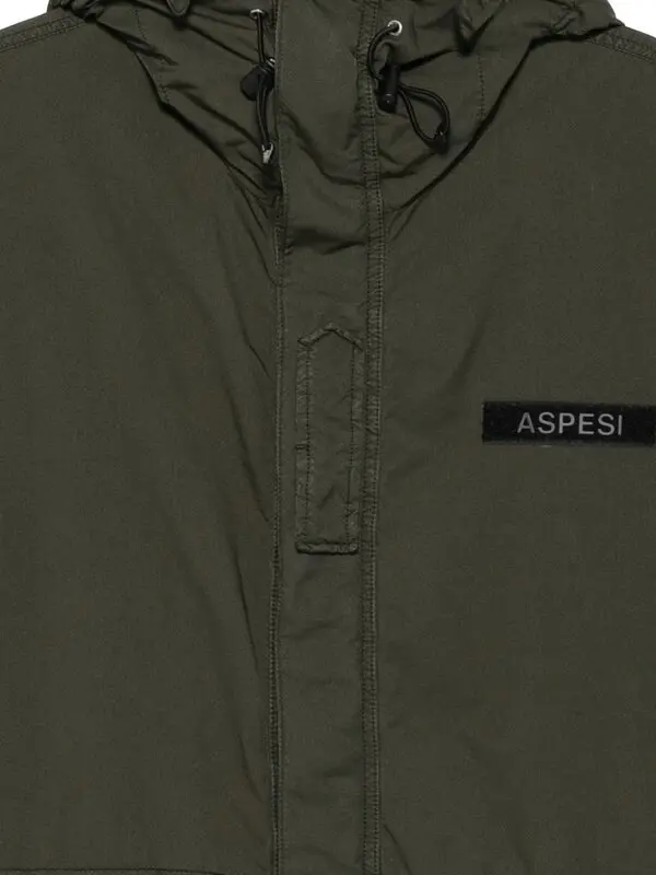 Aspesi Hooded Jacket With A Logo Patch