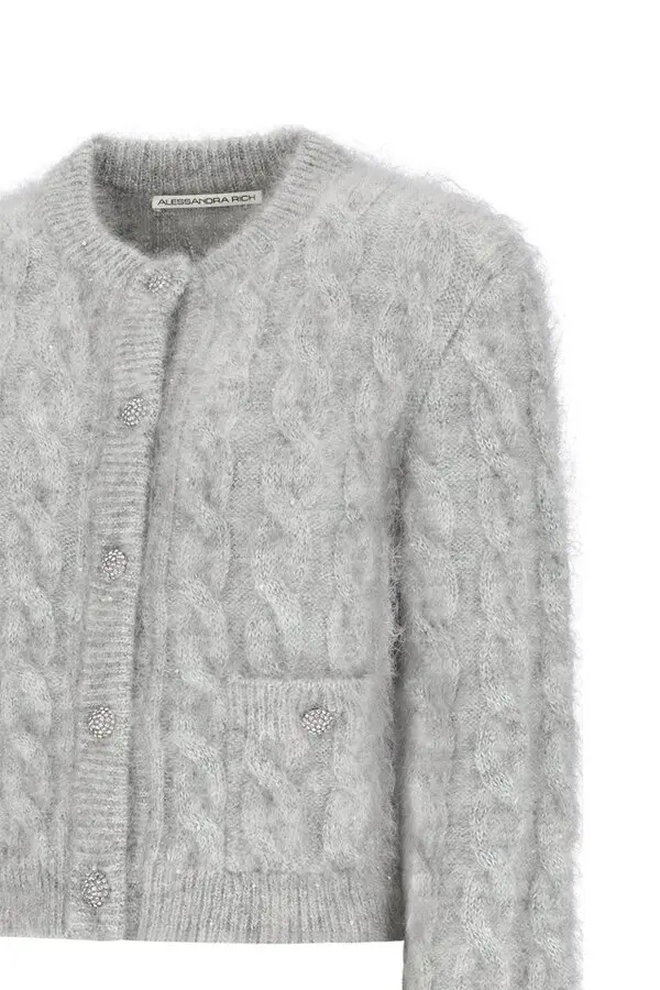 Alessandra Rich Cable-knit Cardigan