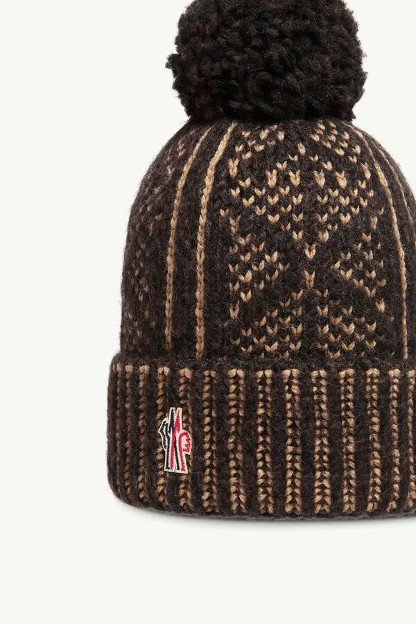 Moncler Pom Pom Ribbed Knit Beanie