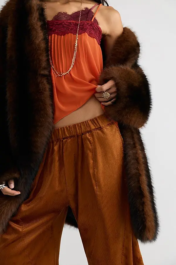 Free People Crowd Pleaser Twisted Cord Pull-on Pants - Caramelized