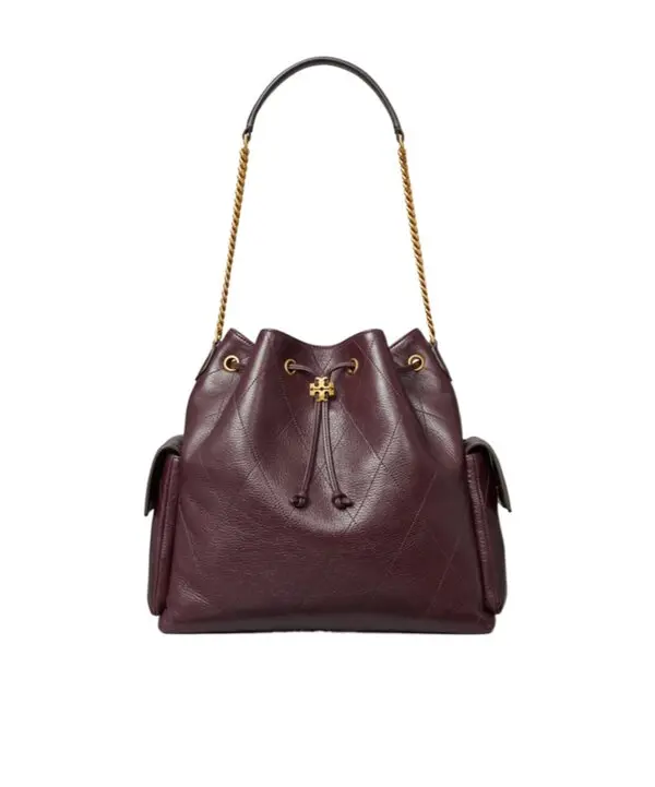 Tory Burch Large Charlie Quilted Drawstring Shoulder Bag