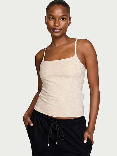 Victoria's Secret Angel Essentials Cotton Shelf-bra Tank Top - Beige