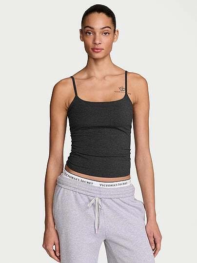 Victoria's Secret Angel Essentials Cotton Shelf-bra Tank Top - Grey