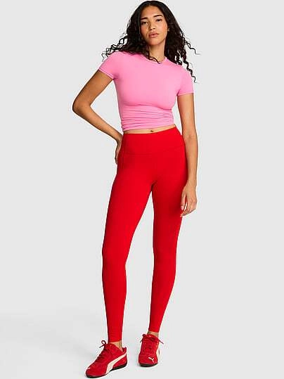 Pink Relay™ Fleeceflex Colorblock Leggings - Red