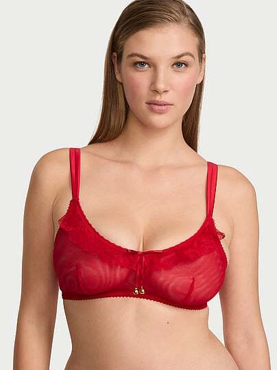 Victoria's Secret Tease Jingle Belle Unlined Scoop Bralette - Red