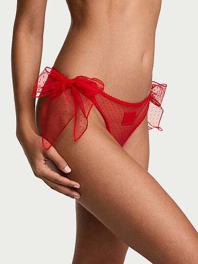Victoria's Secret Dream Angels Dot Mesh Side-tie Thong Panty