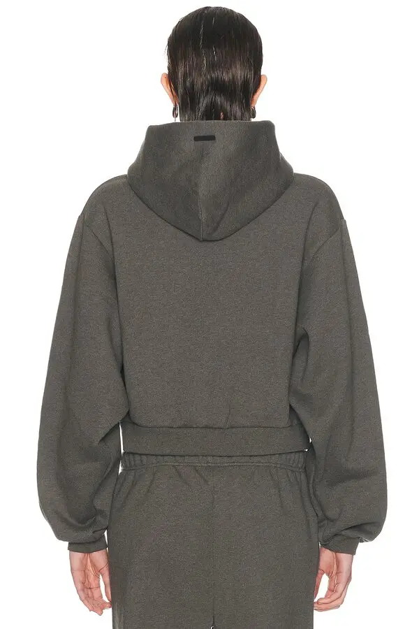 Fear Of God Modern Cropped Hoodie In Charcoal