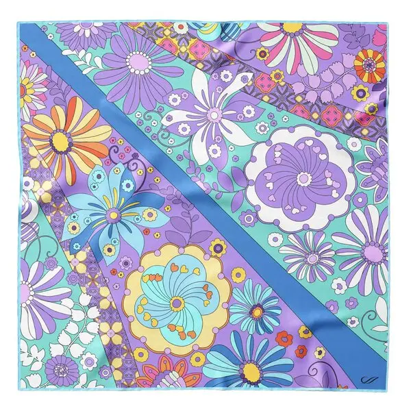 ELIZABETTA MADE IN ITALY Anita Silk Bandana - Blue