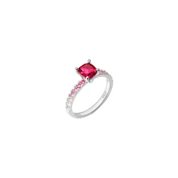 Arte Madrid Sprinkles Pavé Solitaire Ring Ruby - Red