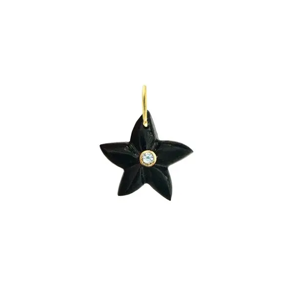 KAMARIA Star Fish Gemstone Pendant With Topaz Onyx - Black