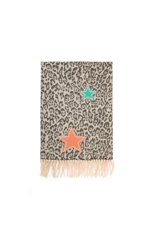 JAMES LAKELAND Leopard Print Star Scarf