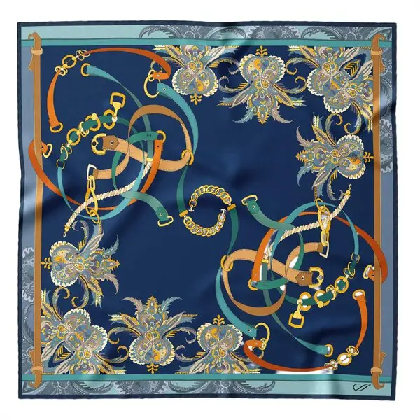ELIZABETTA MADE IN ITALY Camilla Silk Bandana - Blue
