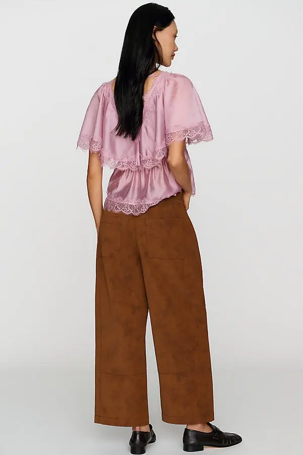 PILCRO Izzie Faux Suede Pull On Barrel Pants